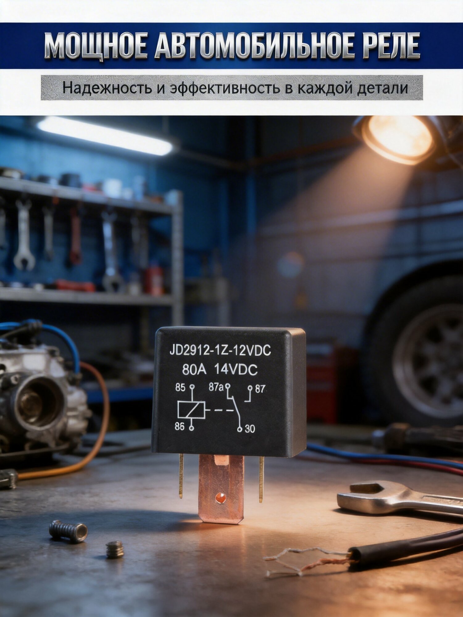 80A DC 12V 5-контактное силовое реле для автомобиля и грузовика, управление светом, стартером и высокотоковыми аксессуарами