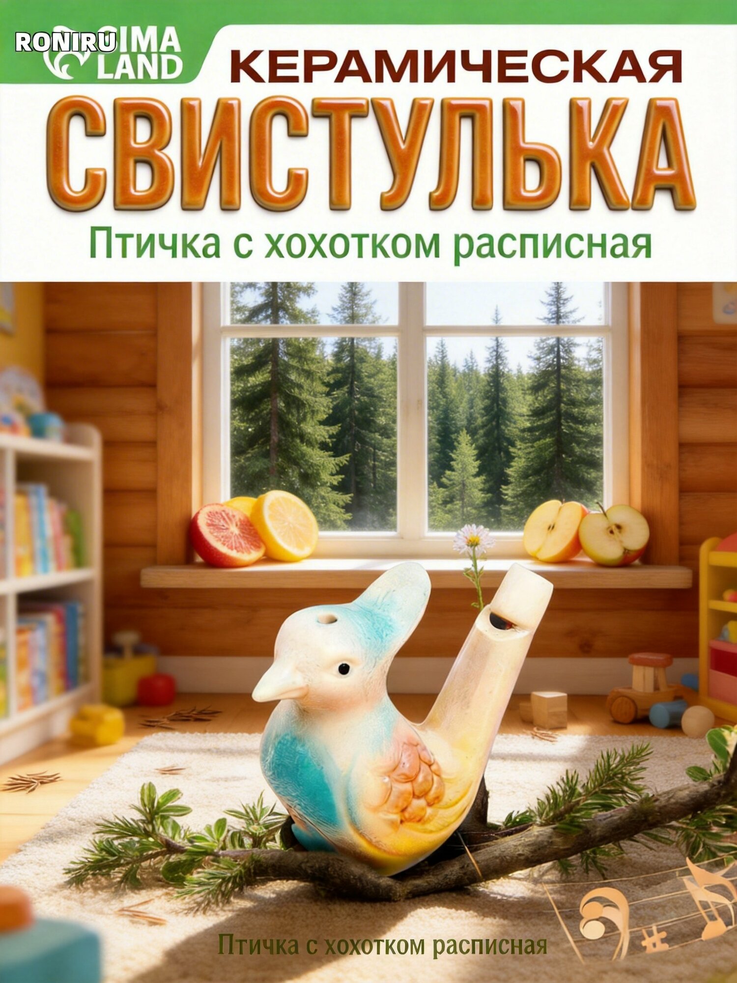 Керамическая водная свистулька-птичка с хохолком, музыкальная игрушка для малышей для развития слуха и моторики