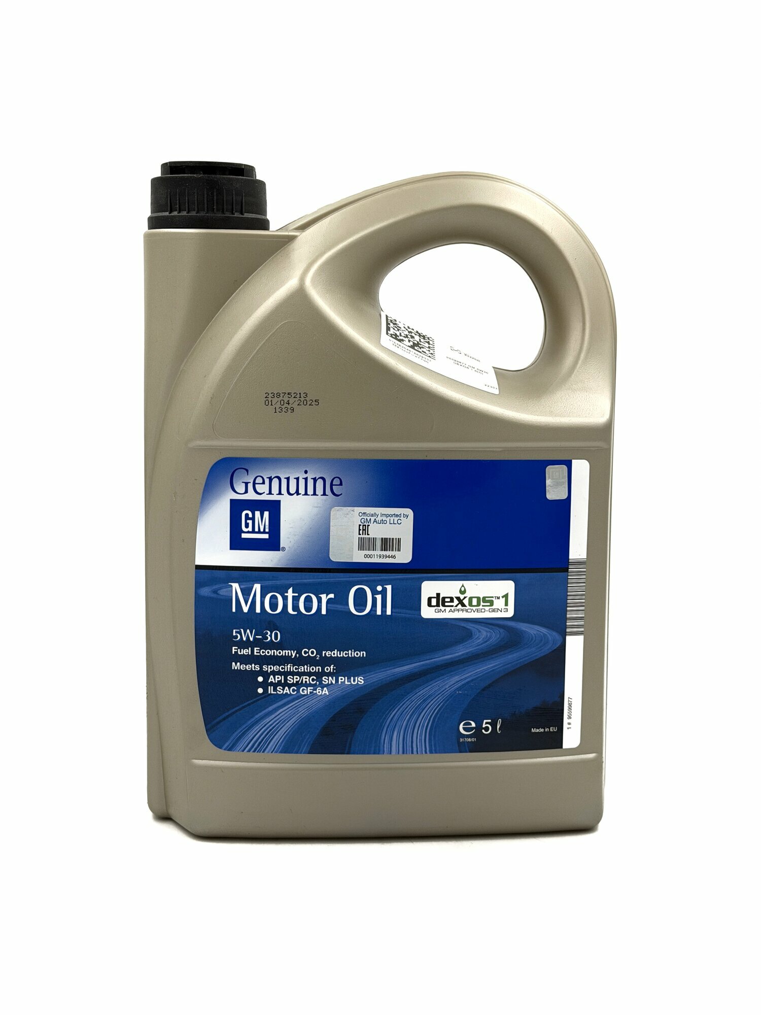 Масло моторное General Motors Dexos1 Gen3 5W-30, 5 литров, синтетическое