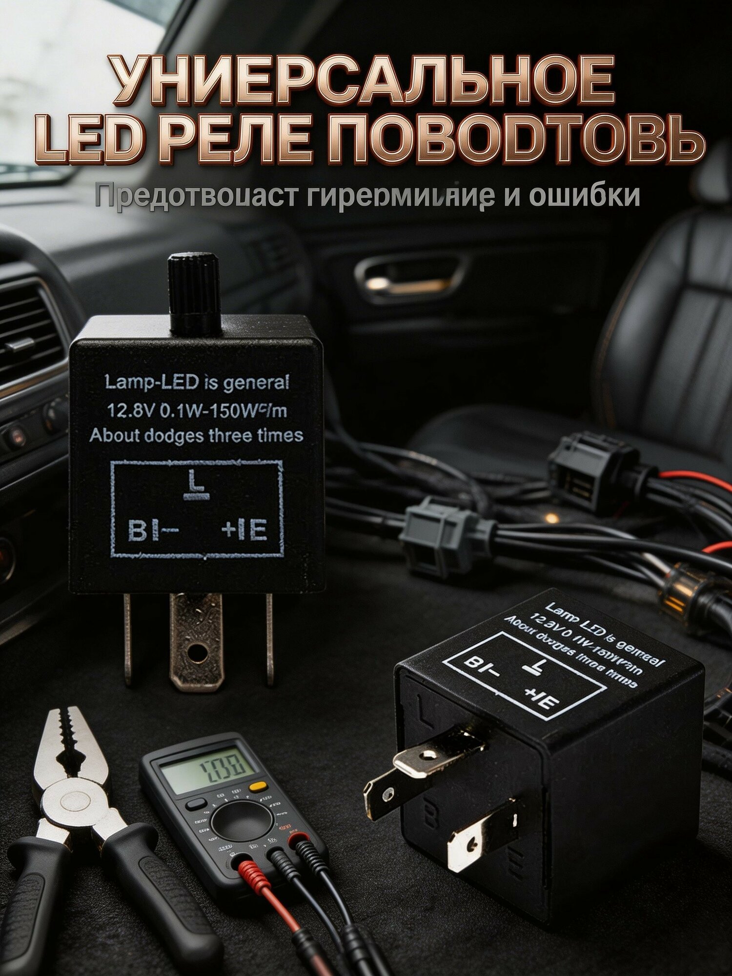 LED регулируемое мигающее реле Flasher, 3-контактное автомобильное реле для сигнала поворота 12В водонепроницаемое универсальное