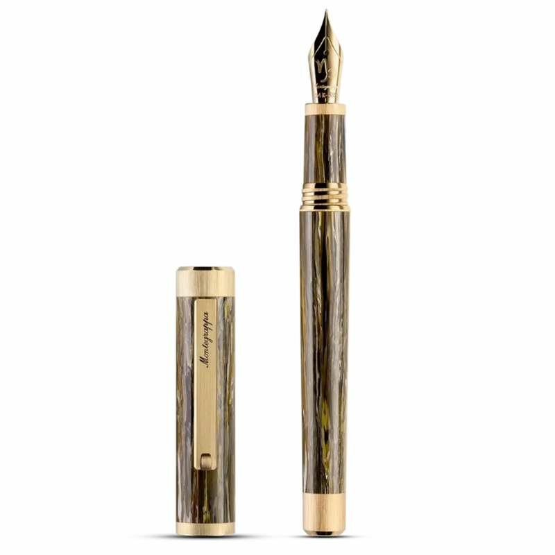 Перьевая ручка Montegrappa Zero Zodiac Limited Edition Capricorn (Козерог) Yellow Gold IP Steel F 14K. Артикул ZZ-CP-FP-14F