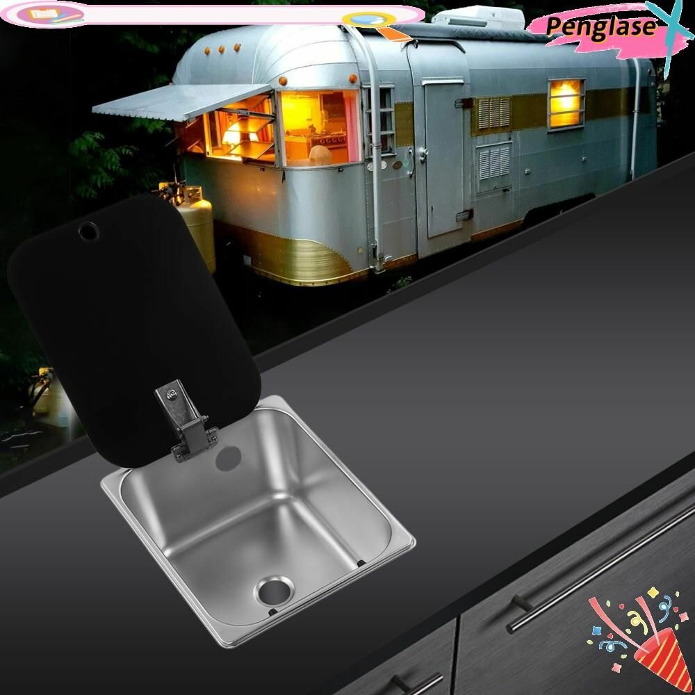 Раковина для кухонного RV, с крышкой, из нержавеющей стали, для яхт и кемперов