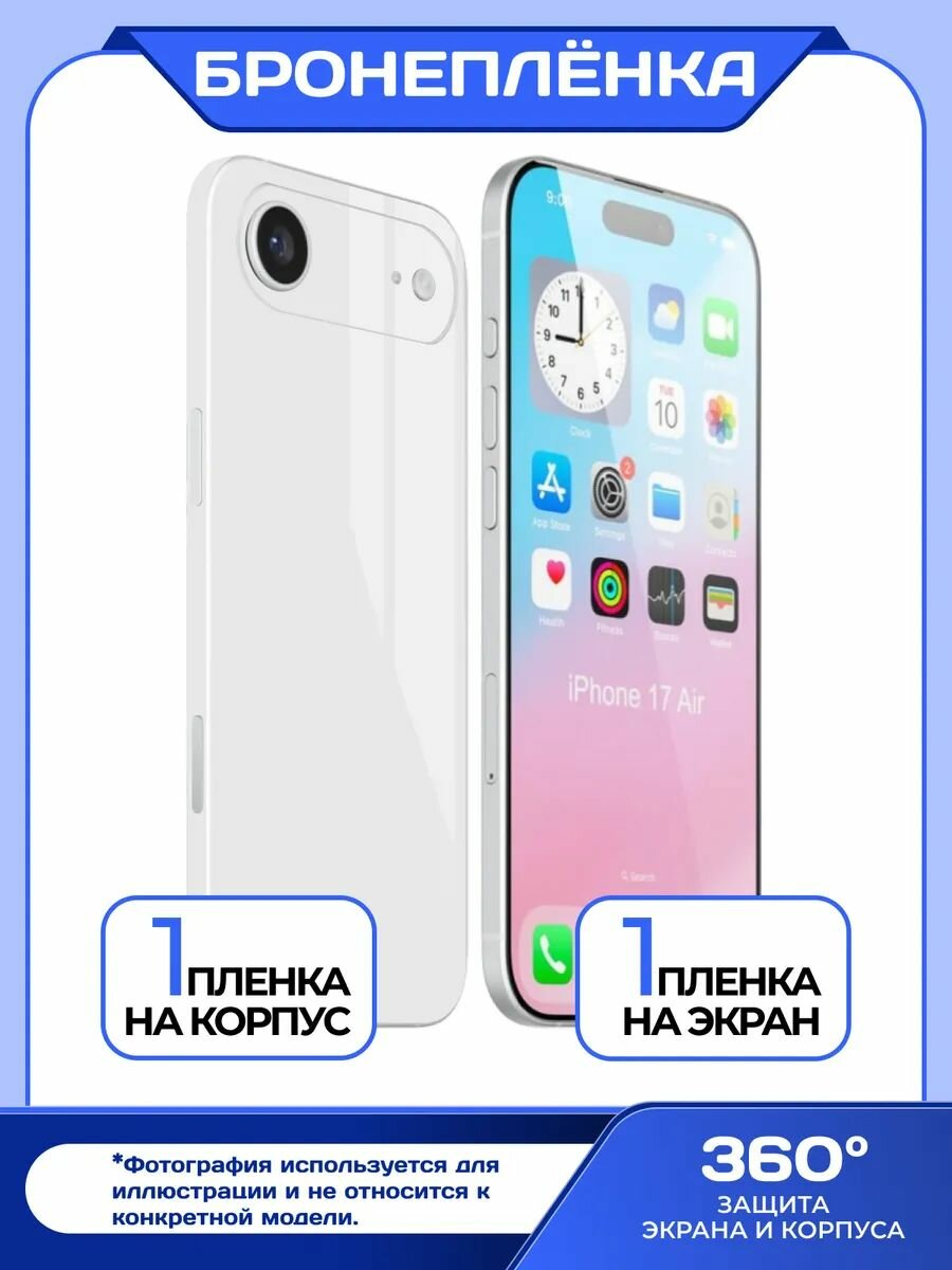 Белая пленка на экран и корпус для iPhone 17 Air