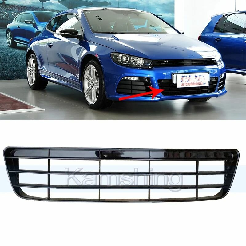 Нижняя решетка радиатора переднего бампера для Volkswagen Scirocco R 2009-2014- запасная деталь для замены и ремонта