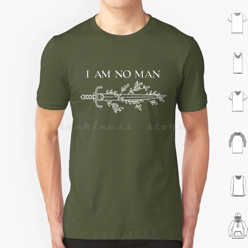 Футболка "I Am No Man" зеленая, XL