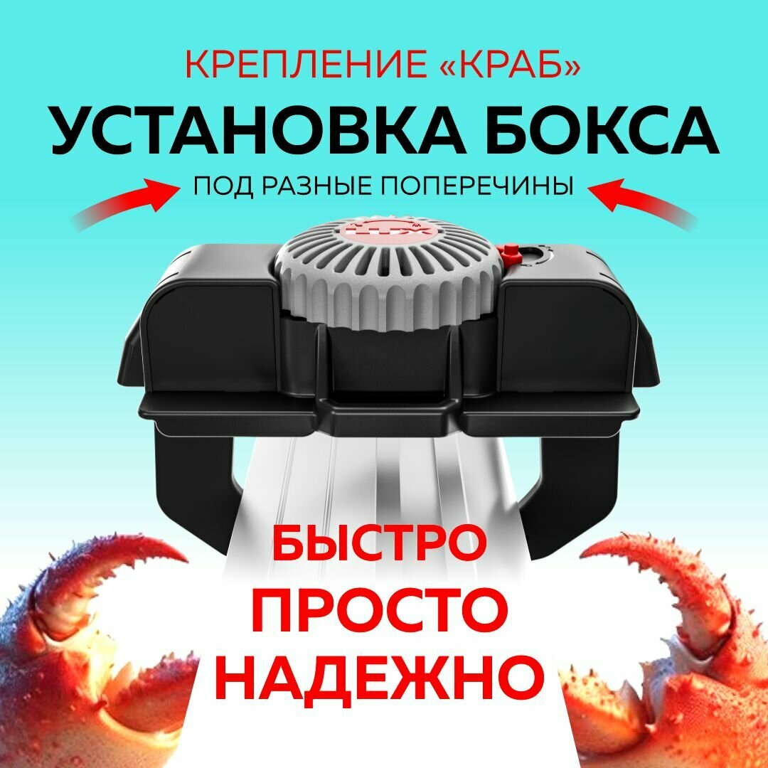 Быстросъёмные крепления для автобокса LUX, для разных типов поперечин, быстросъёмные крабы с фиксатором Lux Vise