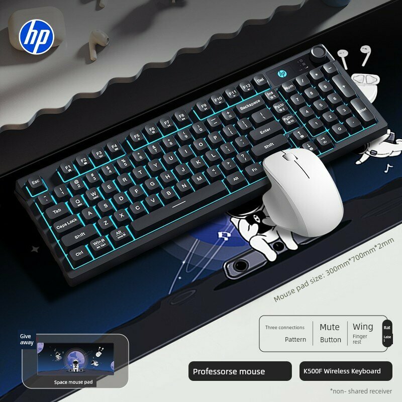 HP Набор клавиатура и мышь темно-черный пр, беспроводной с большой ковриком
