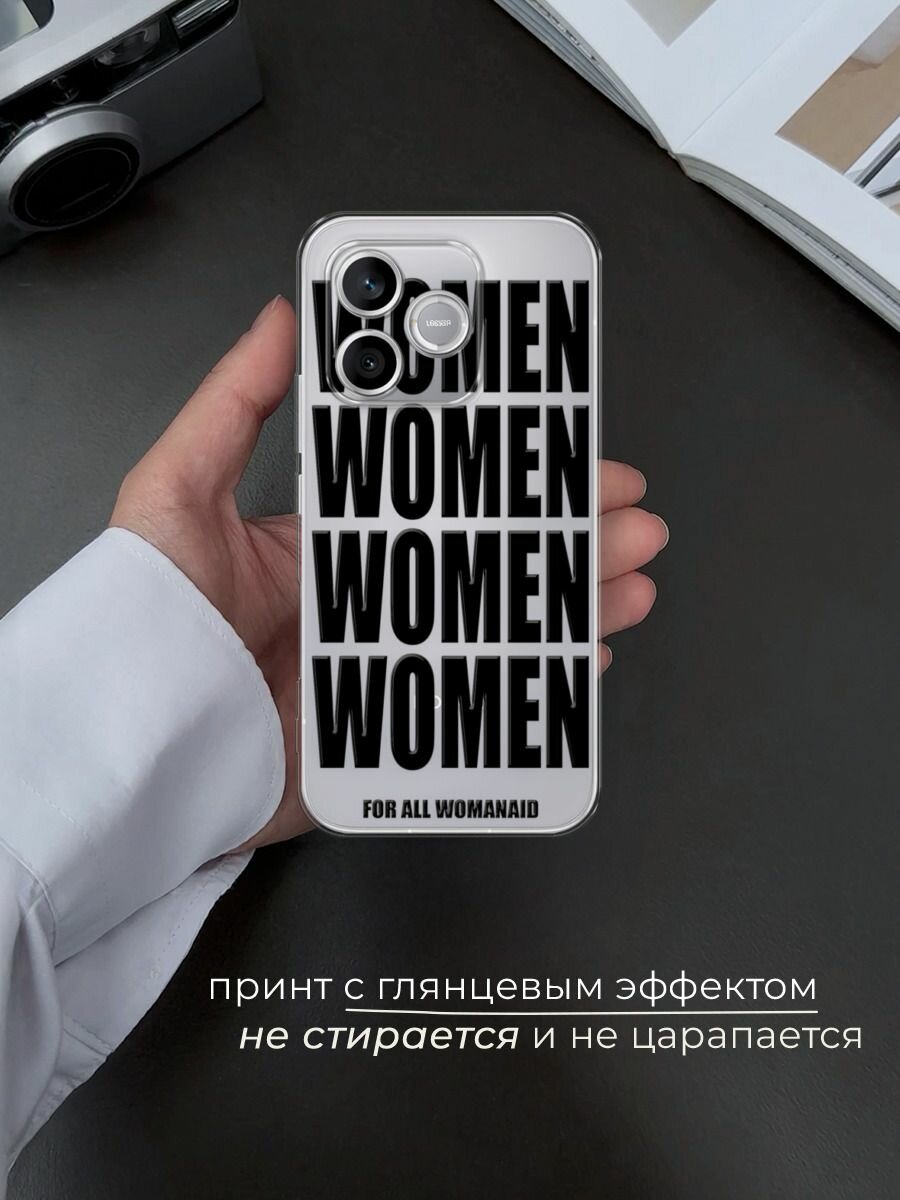 Силиконовый чехол на Honor 600 Lite / Хонор 600 Лайт с принтом Women black — фото 1