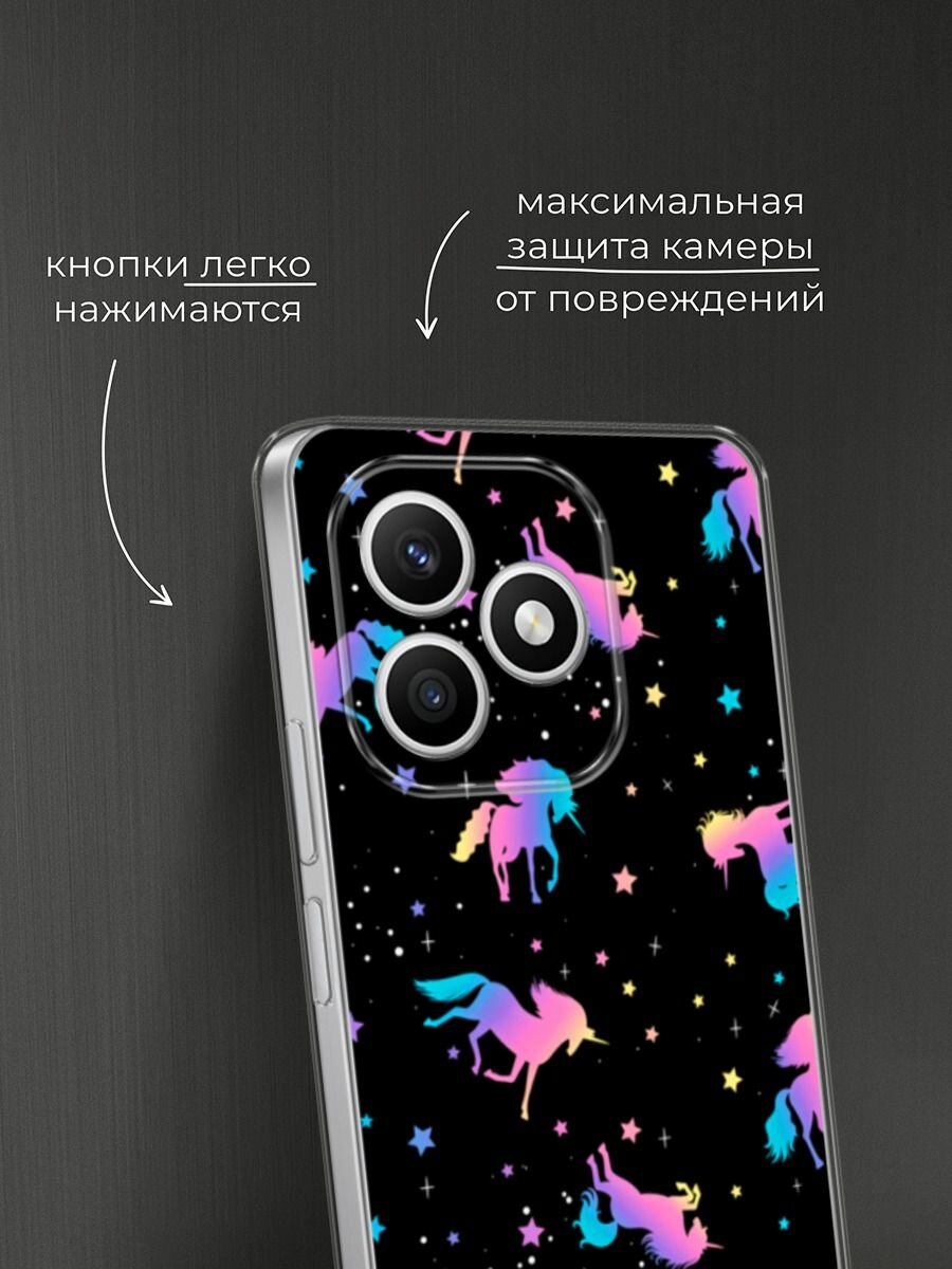 Силиконовый чехол на Honor X8d / Хонор X8d с принтом Единороги градиент — фото 1