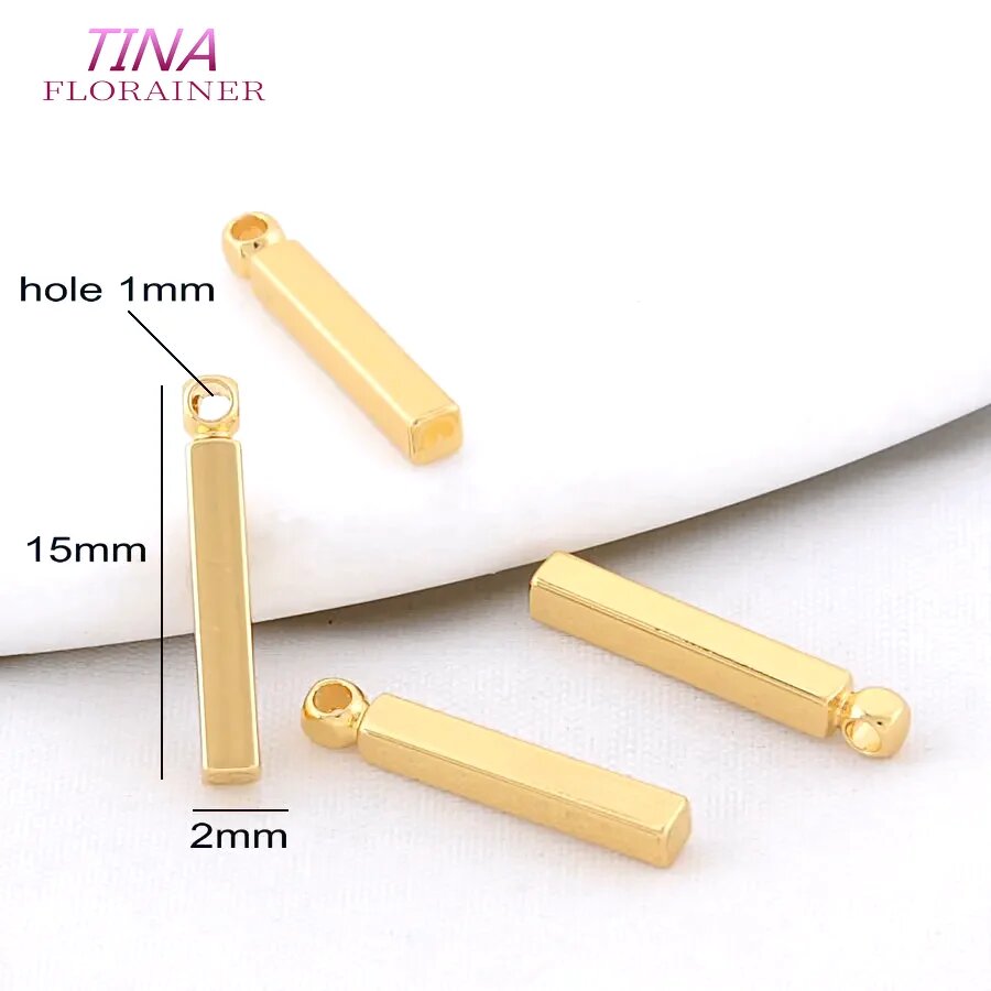 Латунные подвески для бижутерии Florainer Tina 14-каратного золота 20PCS, 18K Gold Color 15MM