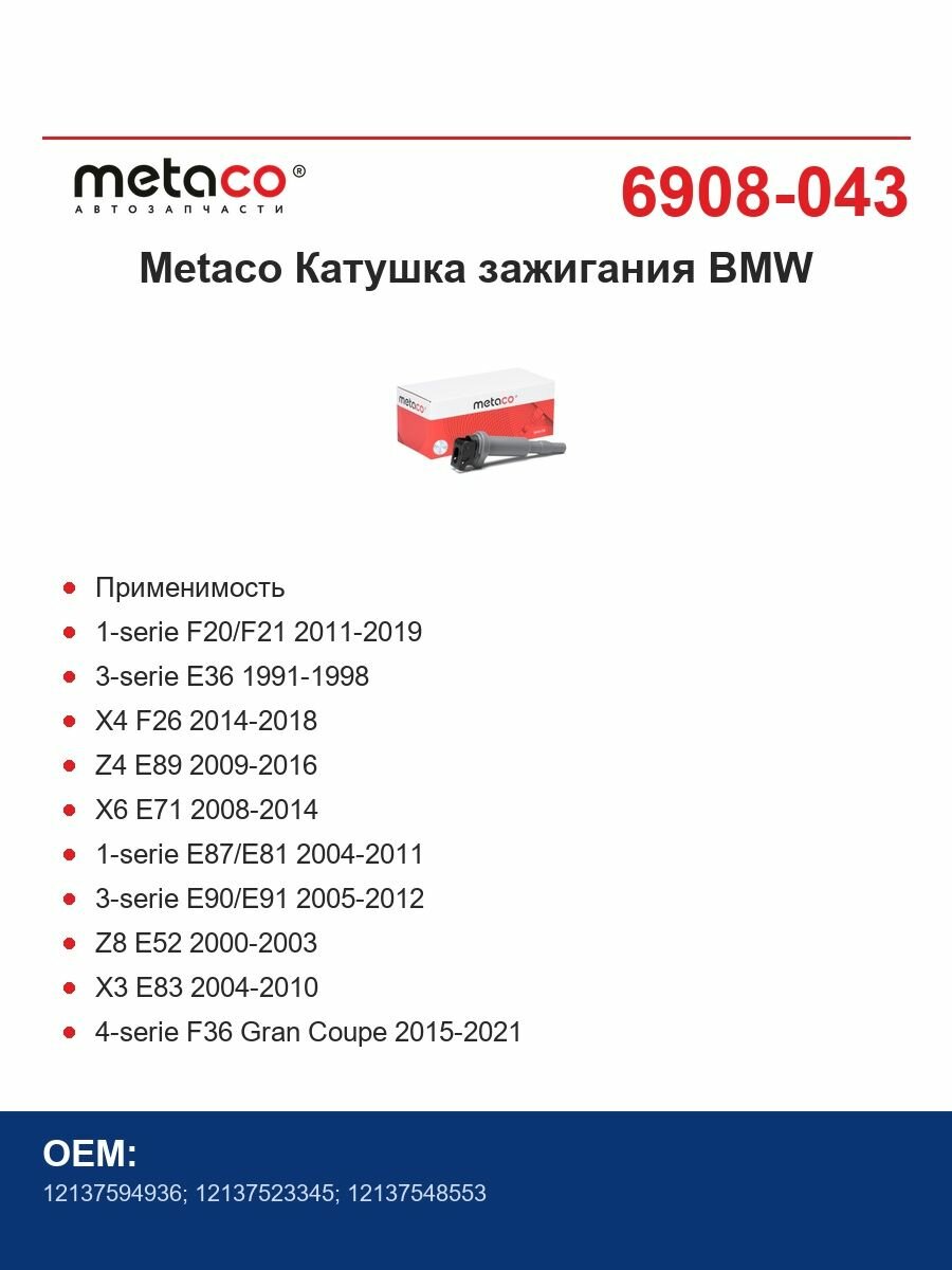 Metaco Катушка зажигания BMW