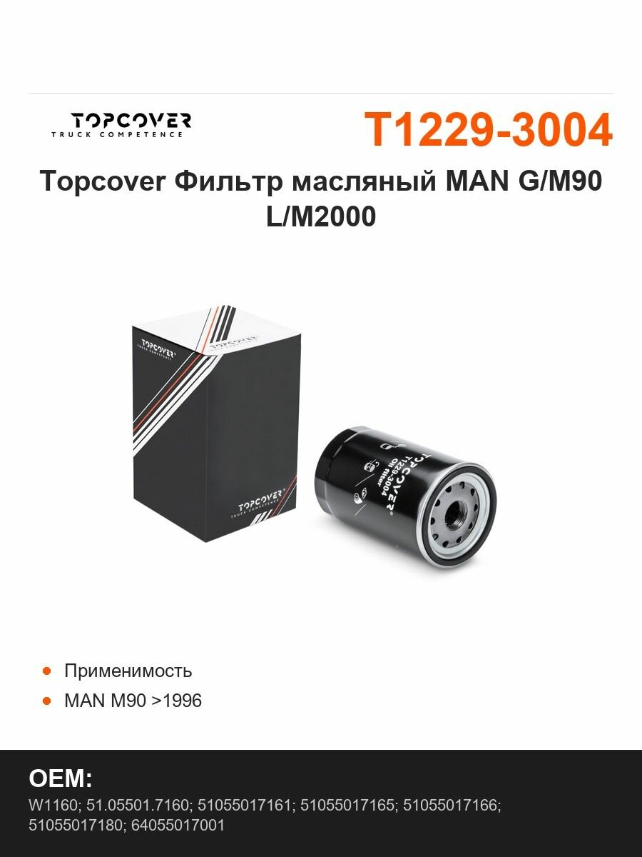 Topcover Фильтр масляный MAN G/M90 L/M2000