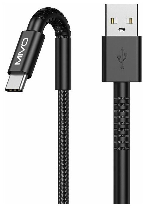 Кабель для зарядки телефона / USB-Type-C Mivo MX-60T, 2м для Samsung / Шнур с быстрой зарядкой / Провод для зарядки телефона