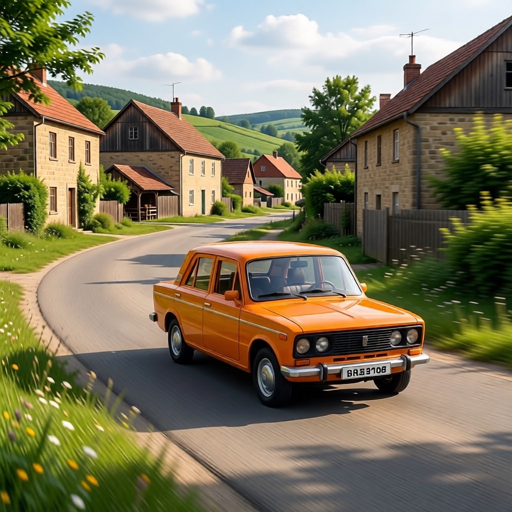 Машинка металлическая LADA ВАЗ-2106 "Жигули" шестерка, оранжевая, 12 см