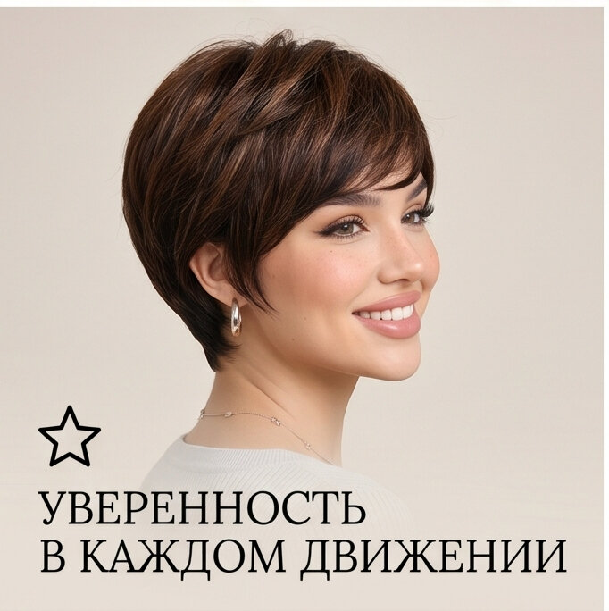 Женская парикма из натуральных волос, короткая стрижка, европейский стиль, для повседневности и скрытия седых волос