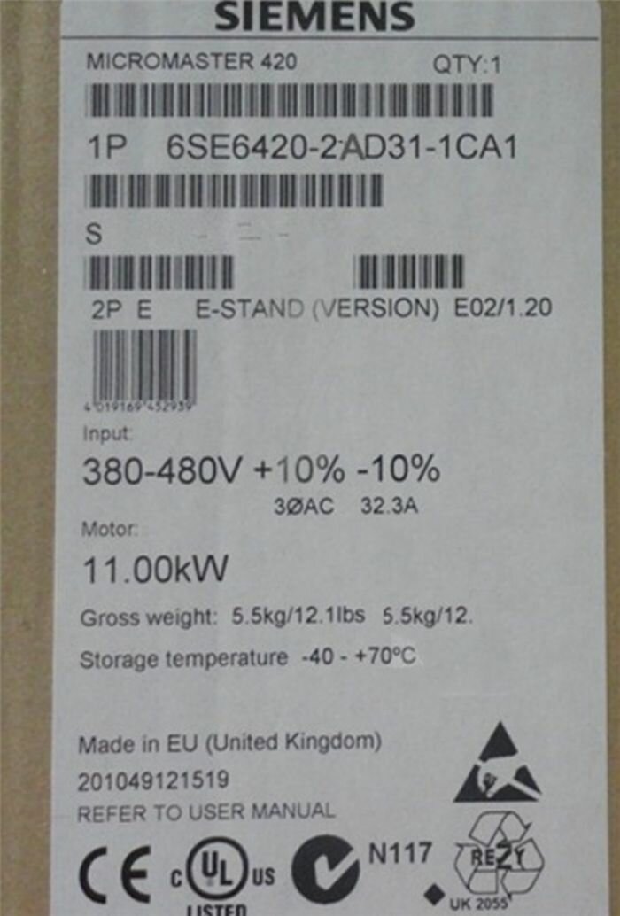 Модуль Siemens 6SE6420-2AD31-1CA1 6SE6 420-2AD31-1CA1 Inverter