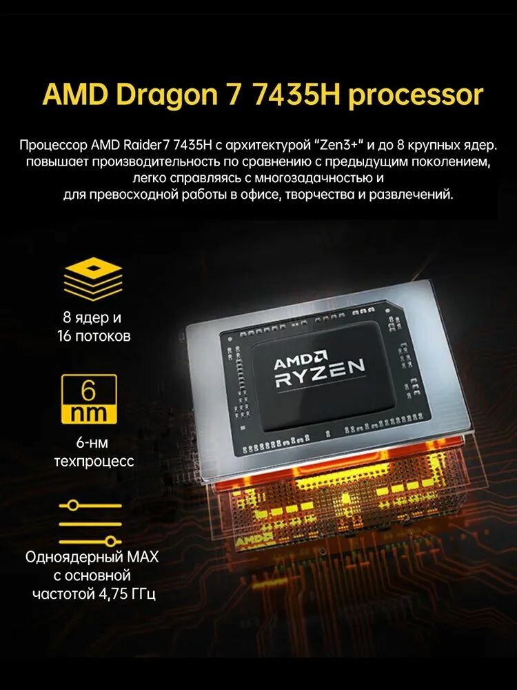 Игровой ноутбук MECHREVO JiaoLong 16K, R7-7735H, RTX4050, 32ГБ/1ТБ, Русская раскладка — фото 1