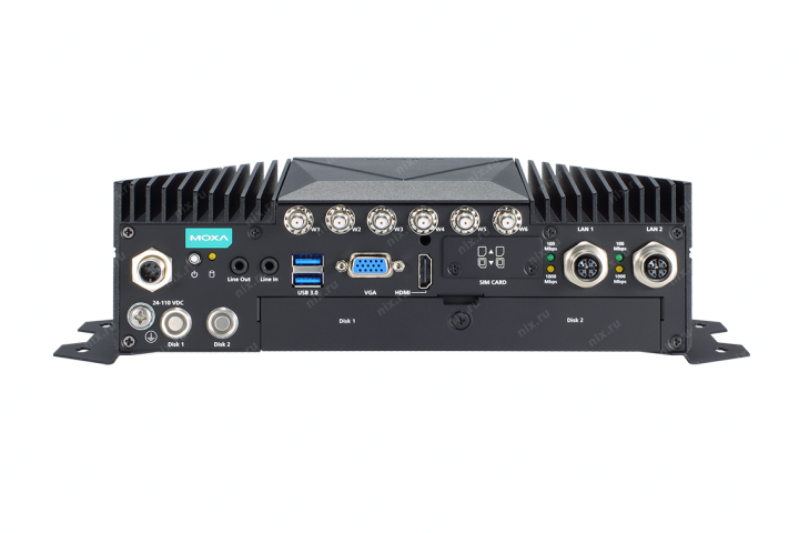 Микрокомпьютер MOXA V2406C-KL3-T x86 Computers. Intel 7th i3-7100U. 2GbE,4COM,6DI/2DO, HDMI/VGA, mSATA, Dual 2.5" SSD/HDD — фото 1