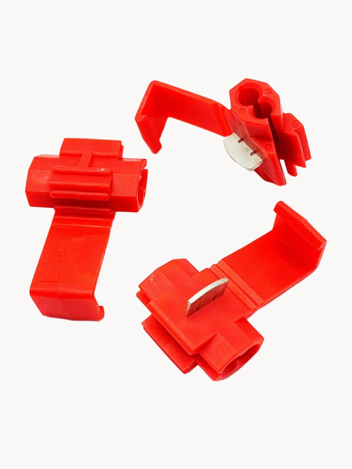 10шт Зажим для соединения проводов (гильотина) красный для проводов сечением 0,25-1,00 мм2
