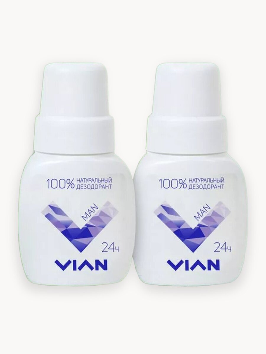 Дезодорант "Мен", натуральный, эко, квасцовый, на основе кристаллов вулканической соли, набор 2 шт.
