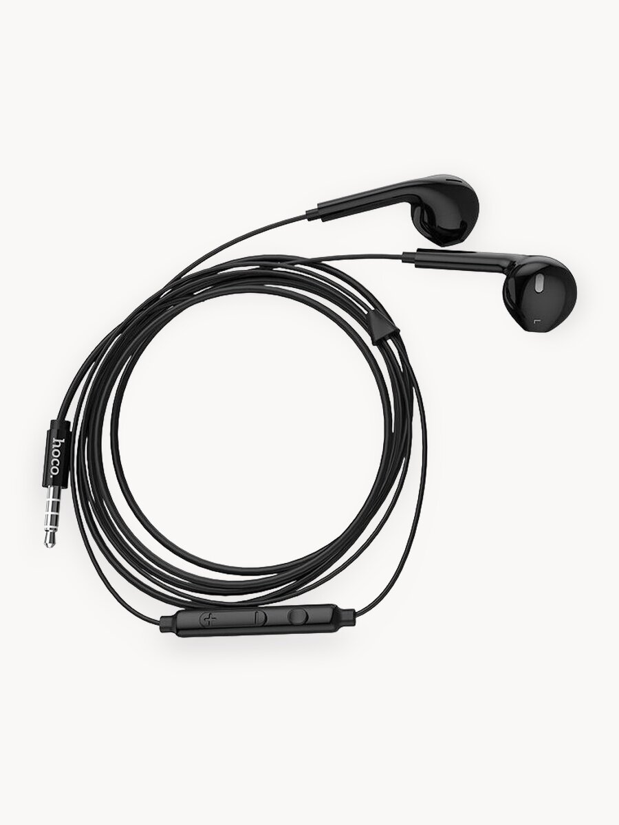 Проводные наушники вкладыши HOCO M55 Memory, AUX Jack 3.5mm, 1.2 м, черный