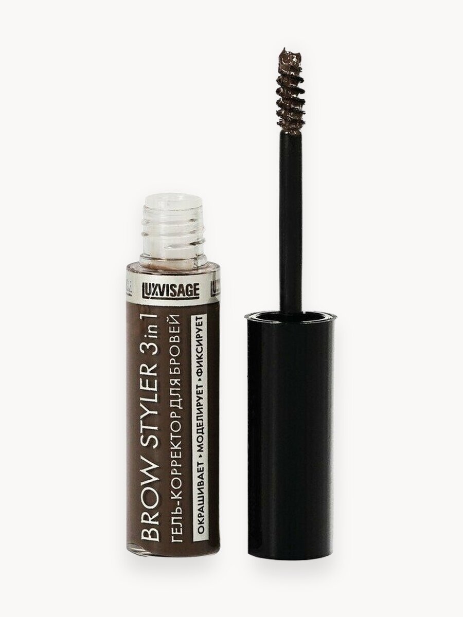 Гель - корректор для бровей с микрофиброй Luxvisage Brow Styler 3 in 1 4 Эспрессо 5,5г