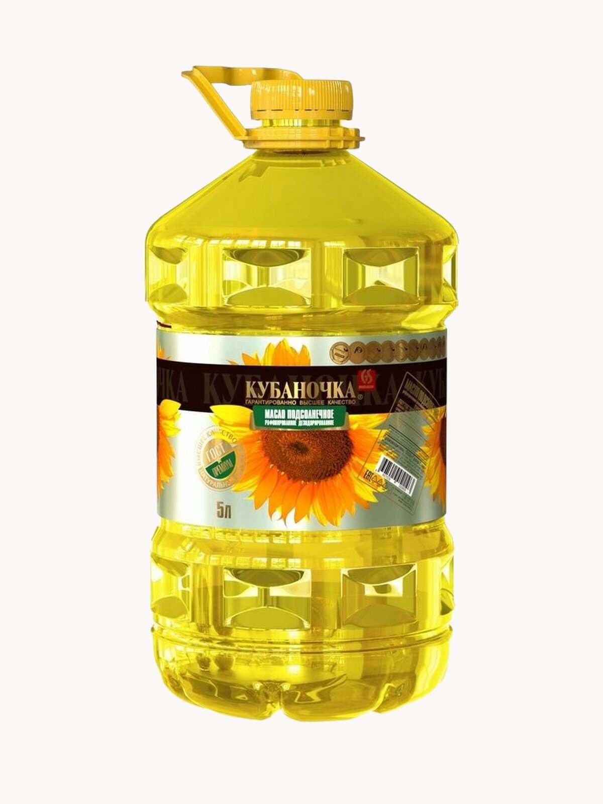 Масло подсолнечное Кубаночка рафинированное Премиум 5 л