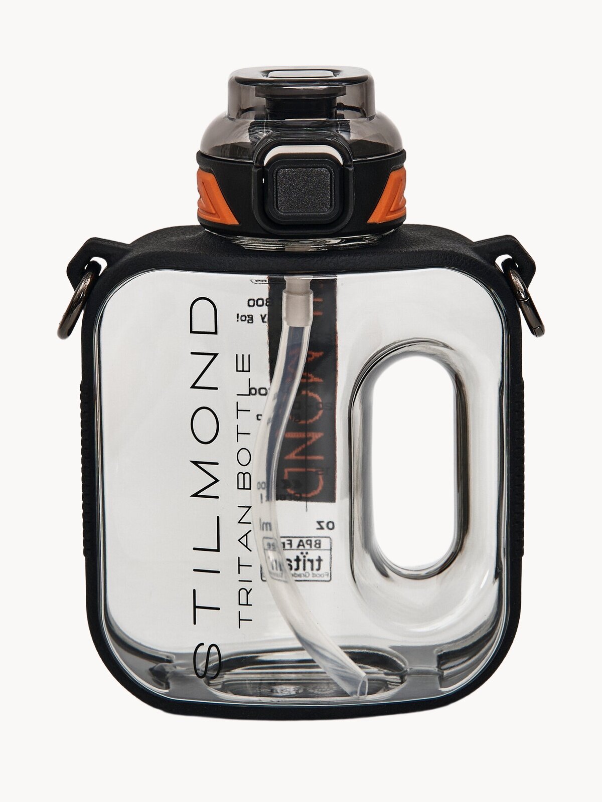 Бутылка для воды спортивная STILMOND 171, 1000 мл, тритан, с ремешком, трубочкой и герметичной крышкой