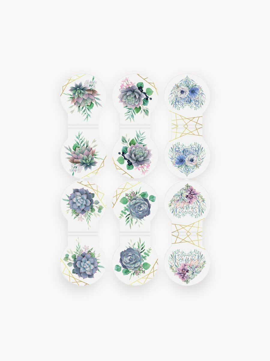 Закладки канцелярские магнитные для книг, учебников, ежедневника, Flowers, набор 6 штук, 32х28 мм, Brauberg, 113168