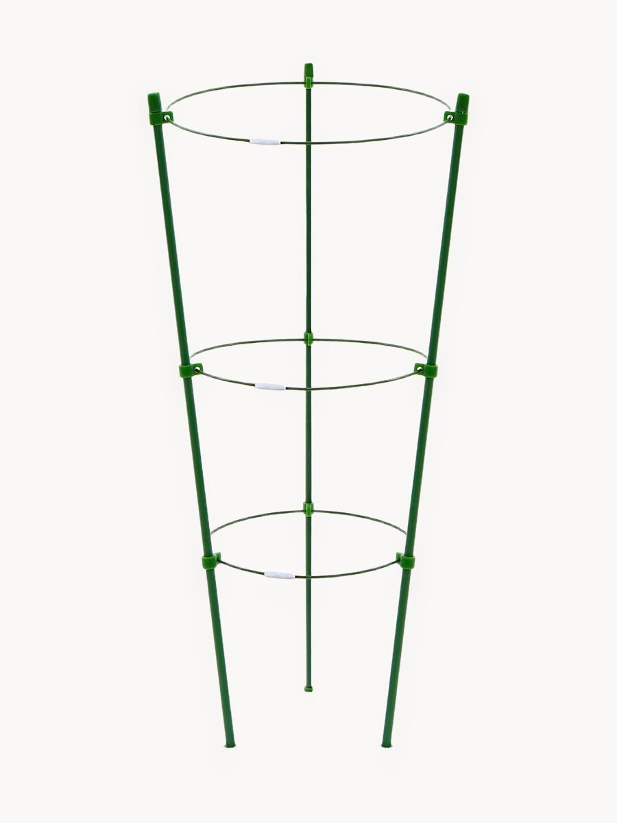 Кустодержатель для цветов "Greengo" d = 15–17–19 см, h = 44 см, 3 кольца, металл, зелёный