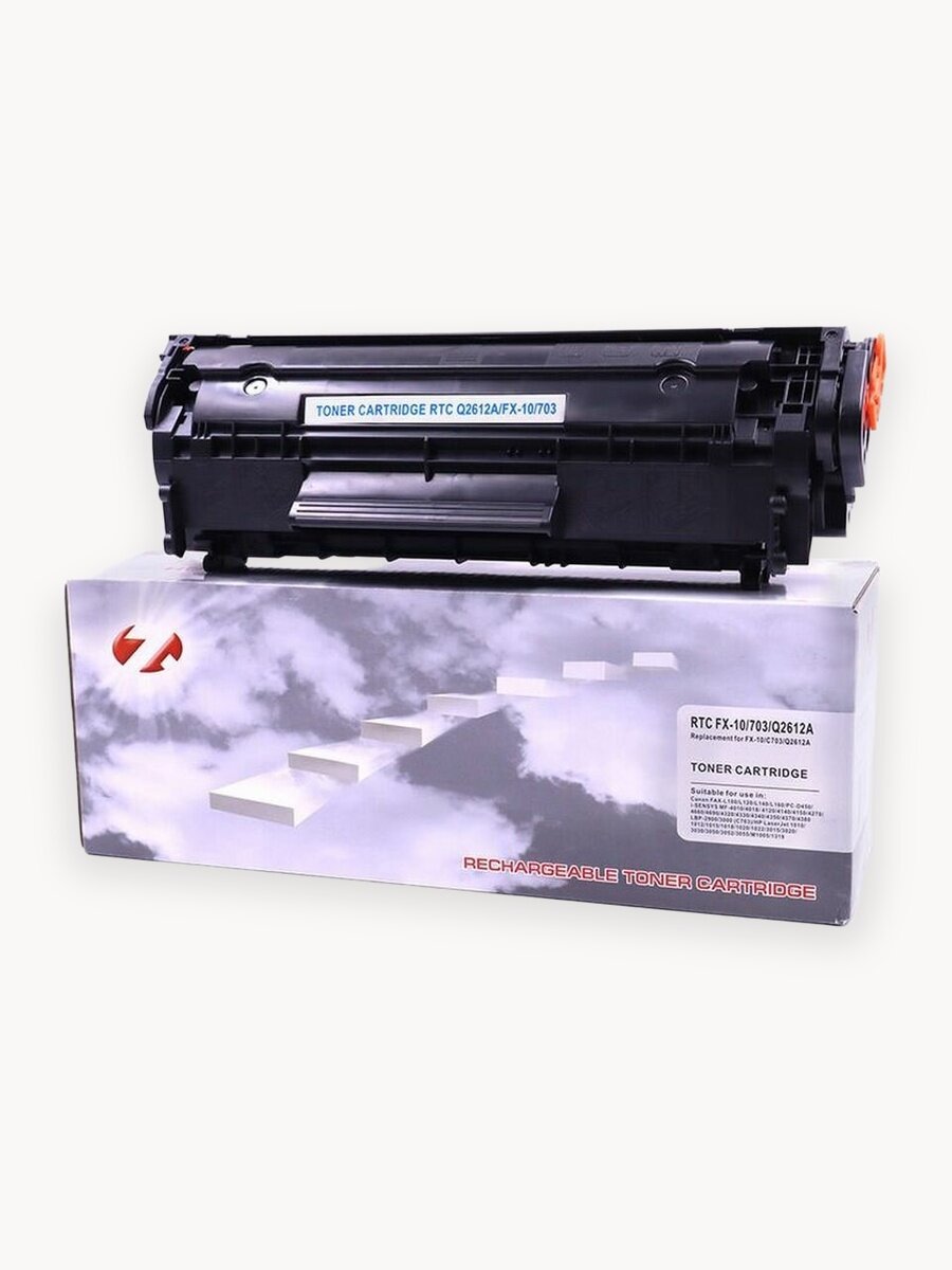 Тонер картридж 7Q Q2612A, FX-10, 703 для HP LJ 1010 и Canon FAX L-100 (Чёрный, 2000 стр.), универсальный