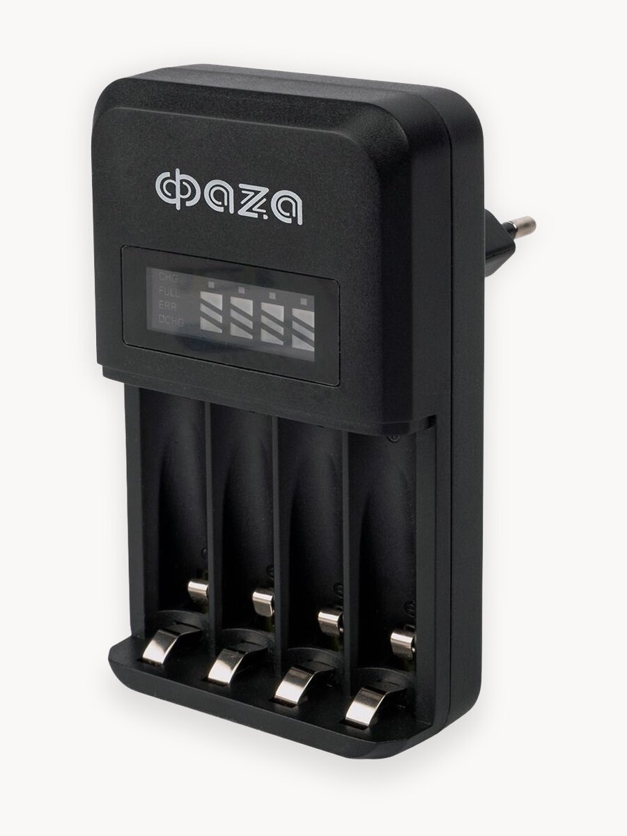 Зарядное устройство ФАZА CNA-4IS-05, для аккумуляторов АА и ААА, 4 слота с ЖК-экраном, автоматическое отключение