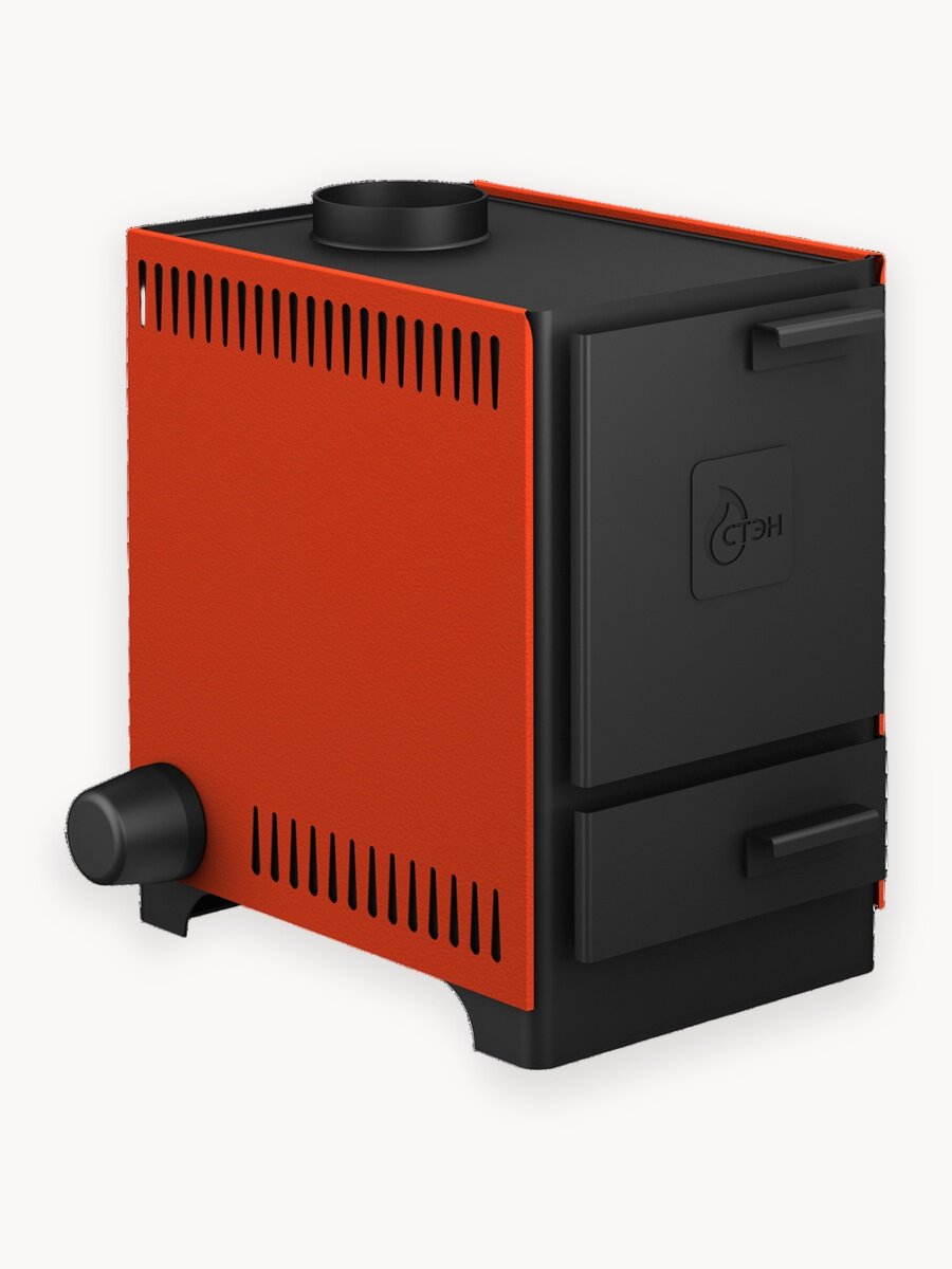 Котел твердотопливный стэн мини 7 кВт, одноконтурный, терракот