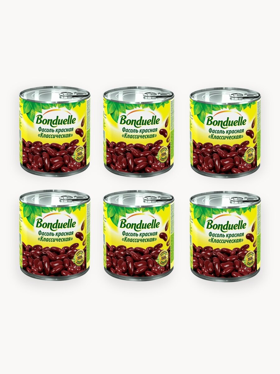 Bonduelle фасоль красная натуральная 425мл(Набор из 6 шт)