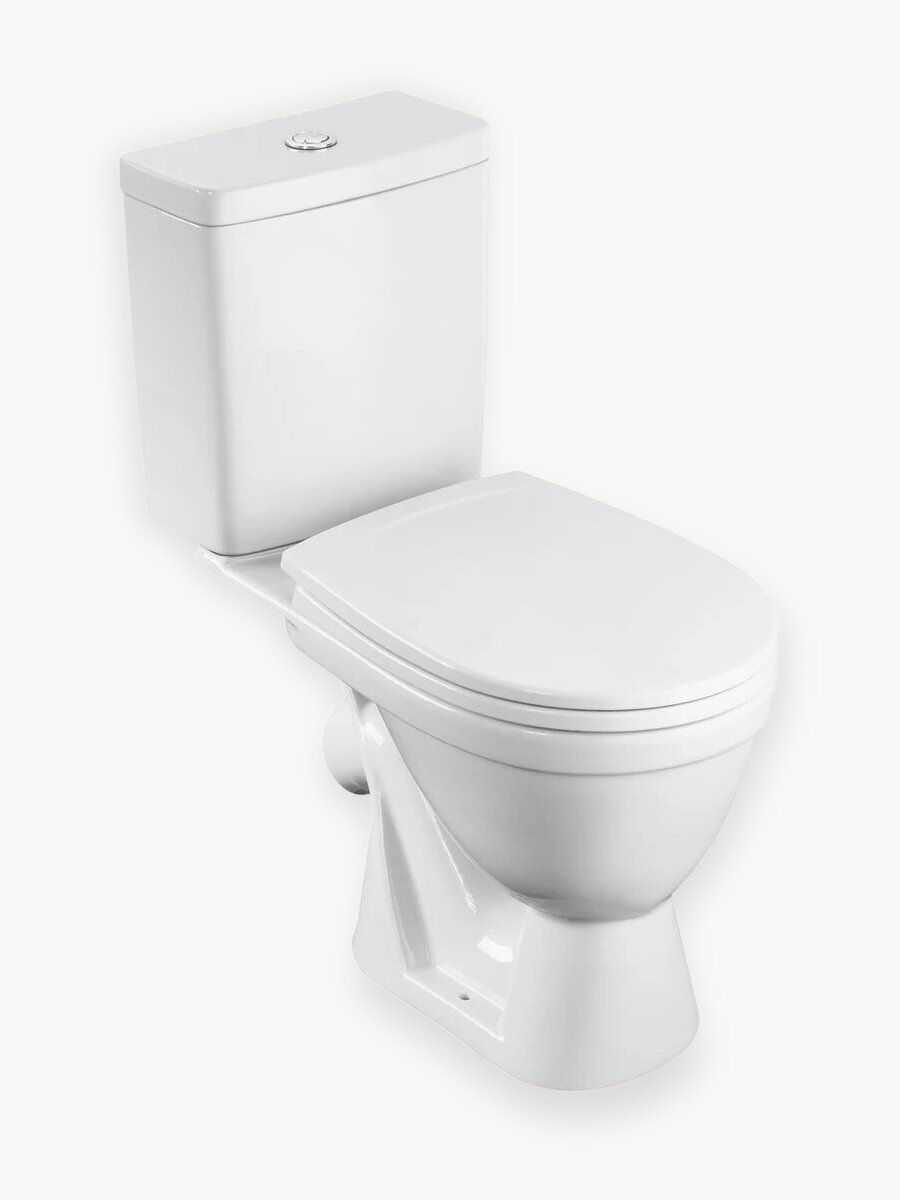 Унитаз-компакт напольный Santek Уно 1WH501613 с микролифтом, антивсплеск, фарфоровый, белый, глянцевый, овальный, с нижним подводом, сиденье для унитаза в комплекте