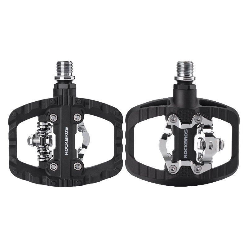 Педали полуконтактные Rockbros PD303 SPD (370010001), цвет Чёрный/Серебряный