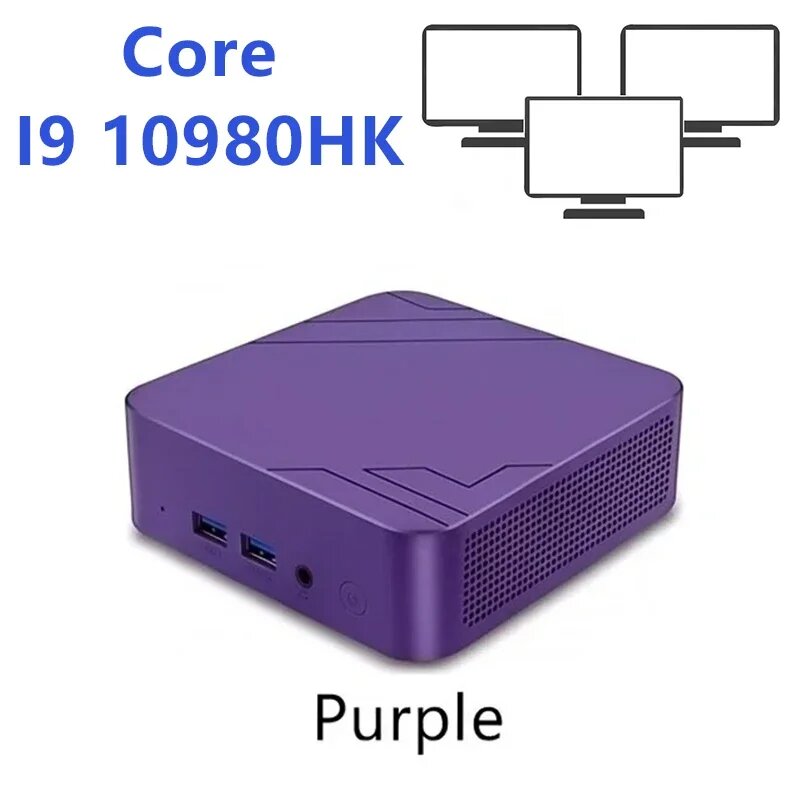Мини-ПК Intel I9-10980HK 16ГБ+2ТБ 4К 16GB 2048GB, I9-purple