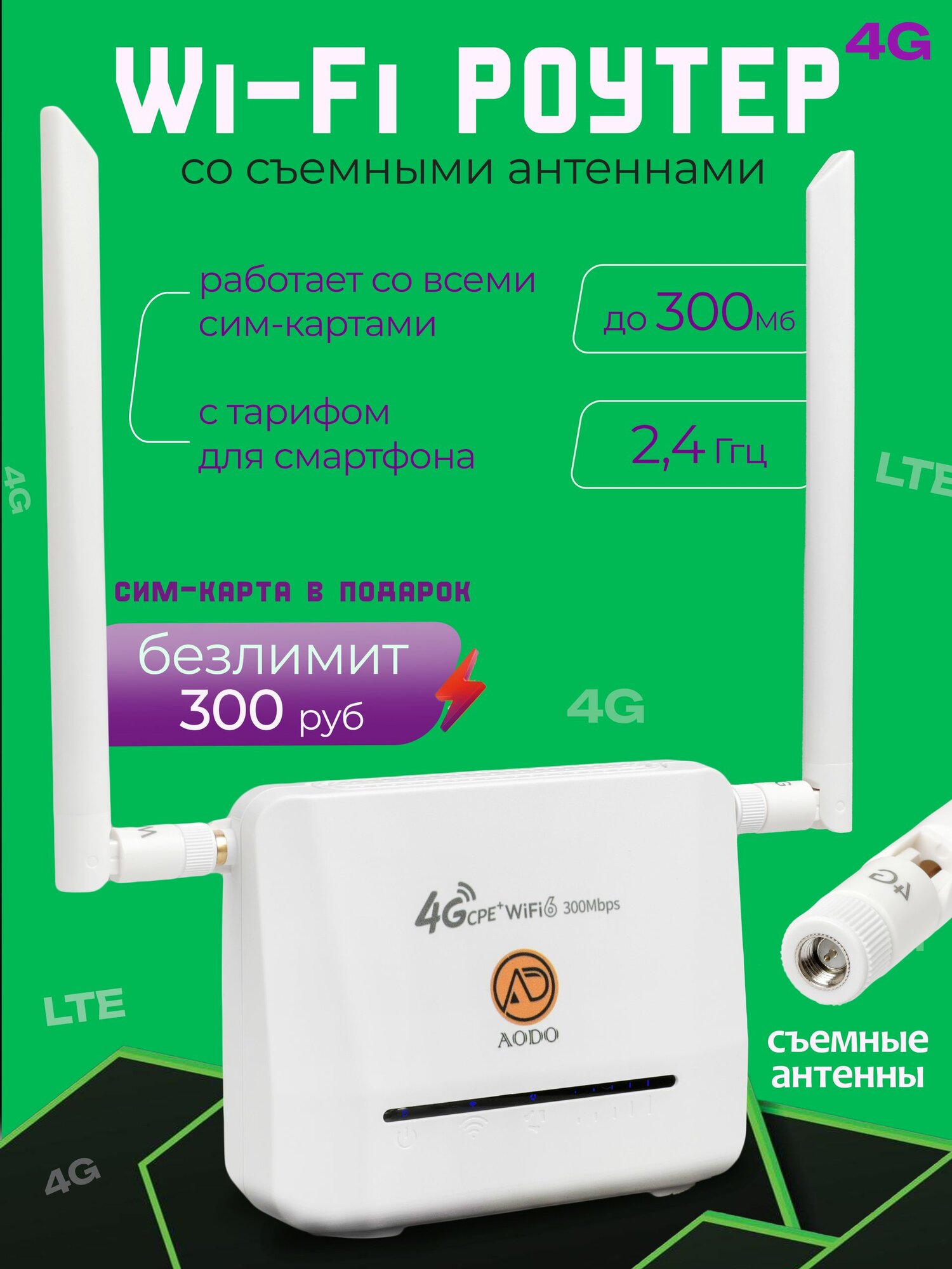 Роутер wifi с сим-картой вай фай роутер 4g