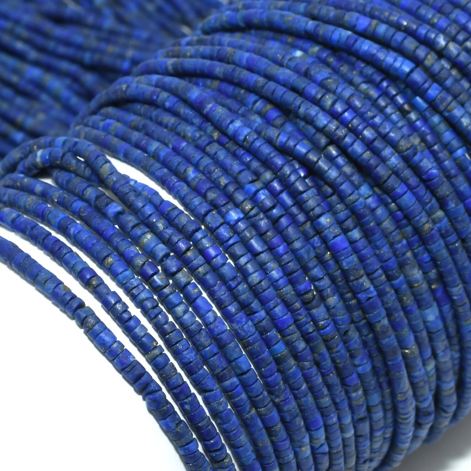 GENUINSTONE Лапис-лазурит бусины трубки 0.8-1мм, 2.2-2.4мм Синий, 2.2--2.4mm