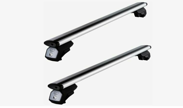 Багажник на крышу Lada Priora универсал 5д рейлинг (2007-н. в.) крыловидные дуги с замком