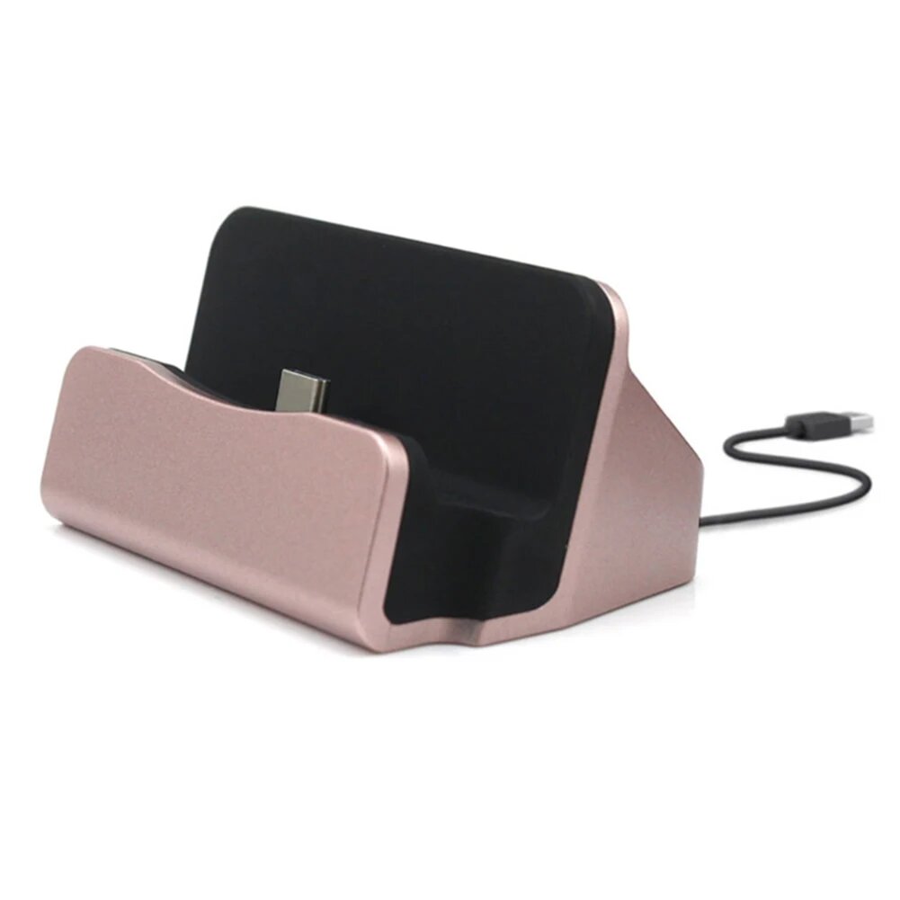 USB3.1 Type-C Зарядное устройство Док-станция Станция быстрой зарядки Держатель для телефона Портативное зарядное устройство для передачи данных База для Android Xiaomi Samsung Pink