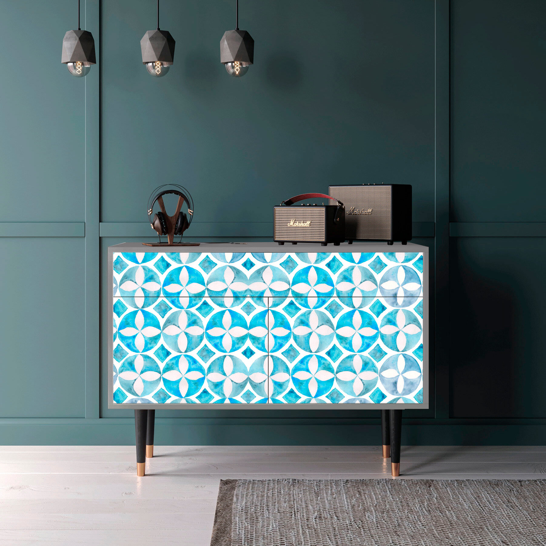 Комод - STORYZ - BS4 Porto Mood, Размер - 115 x 85 x 48 см, Цвет корпуса - Серый