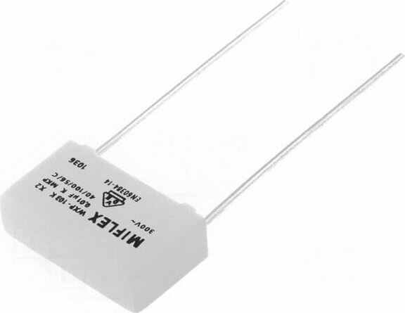 Конденсатор MIFLEX WXP-103K Конденсатор полипропиленовый Х2 10нФ 15мм 10П 18x5,5x10,5мм 1шт