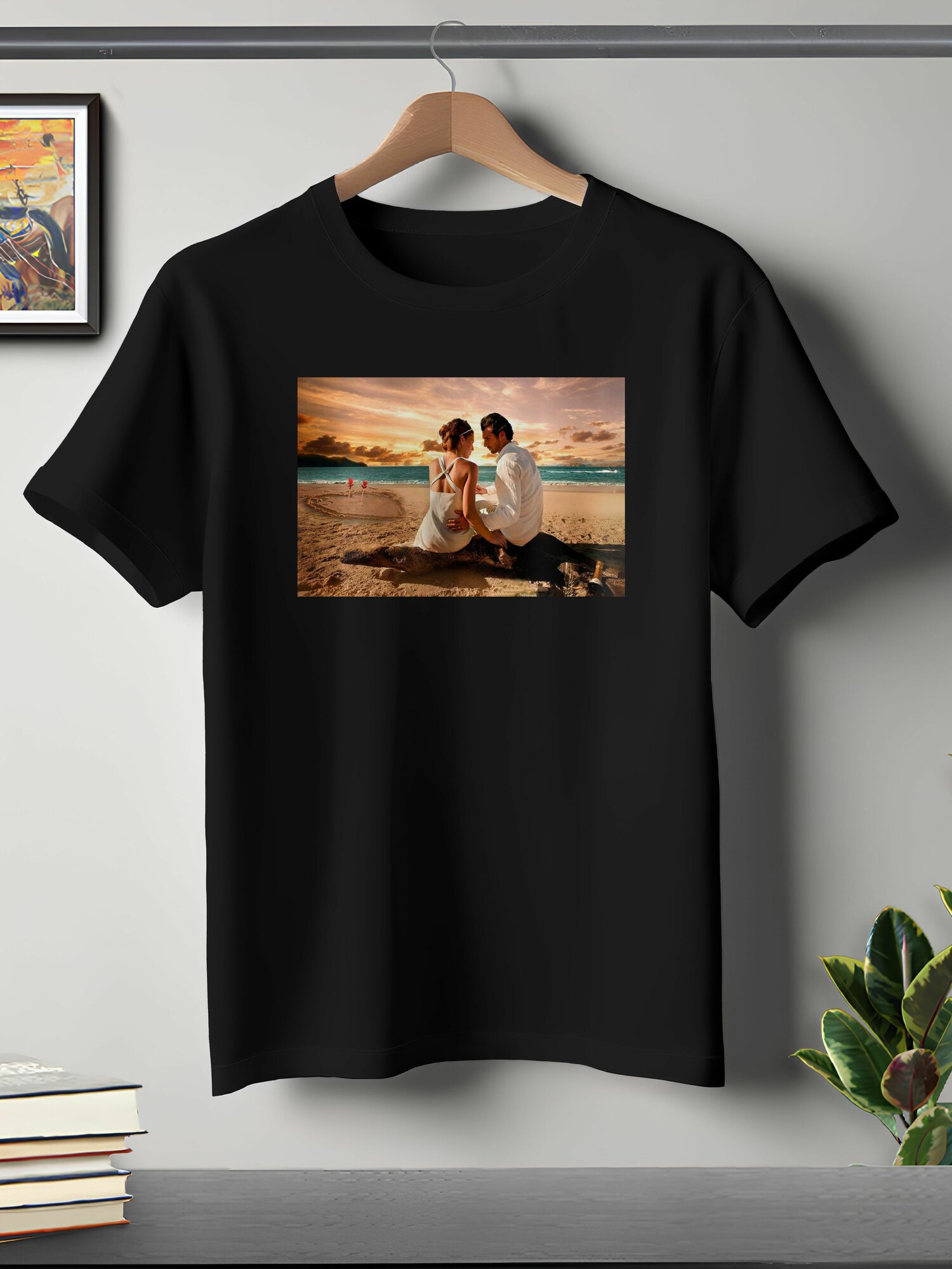 Футболка ONEQ унисекс 52-54 (XXL) размер с принтом День Святого Валентина, черная