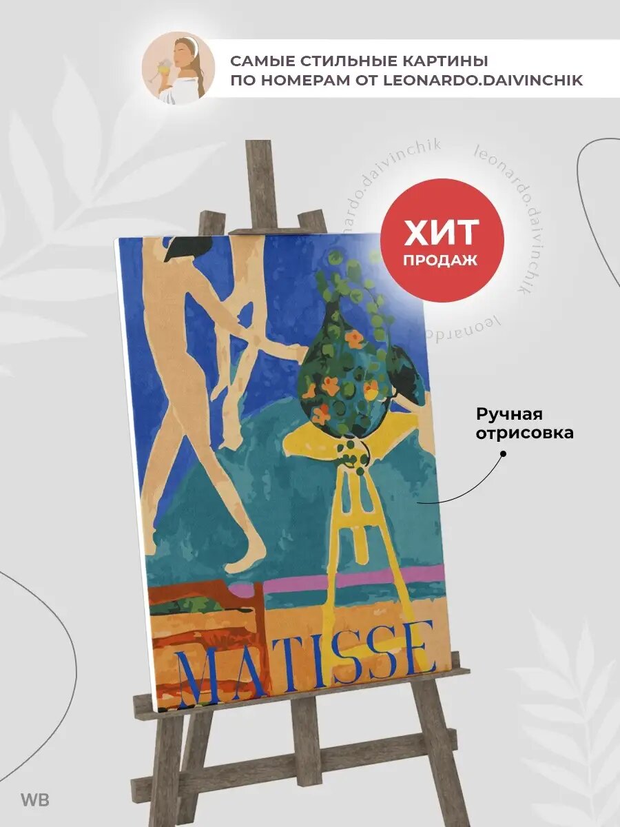 Стильные картины по номерам абстракия "Матисс. Танец", Leonardo Daivinchik, картина по номерам на подрамнике 40х50