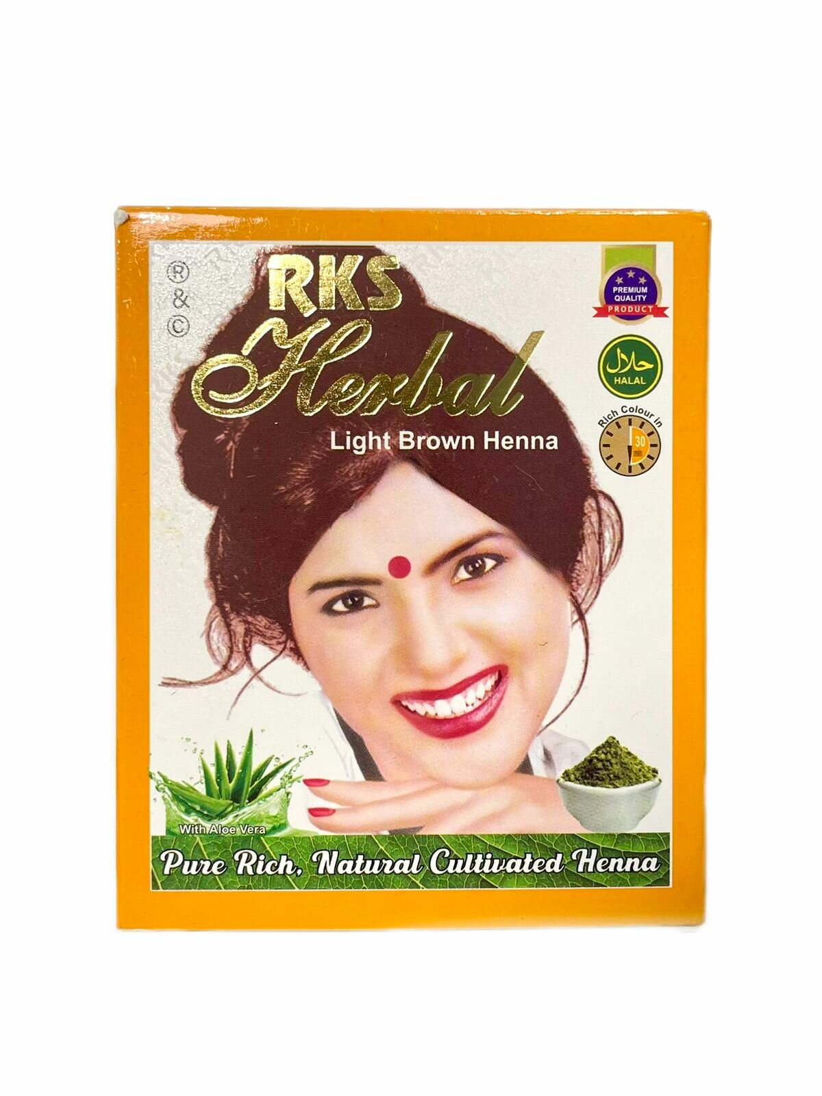 Herbal LIGHT BROWN Henna, RKS (Индийская хна для волос светло-коричневая), 1 уп. (6 пак. по 10 г.)
