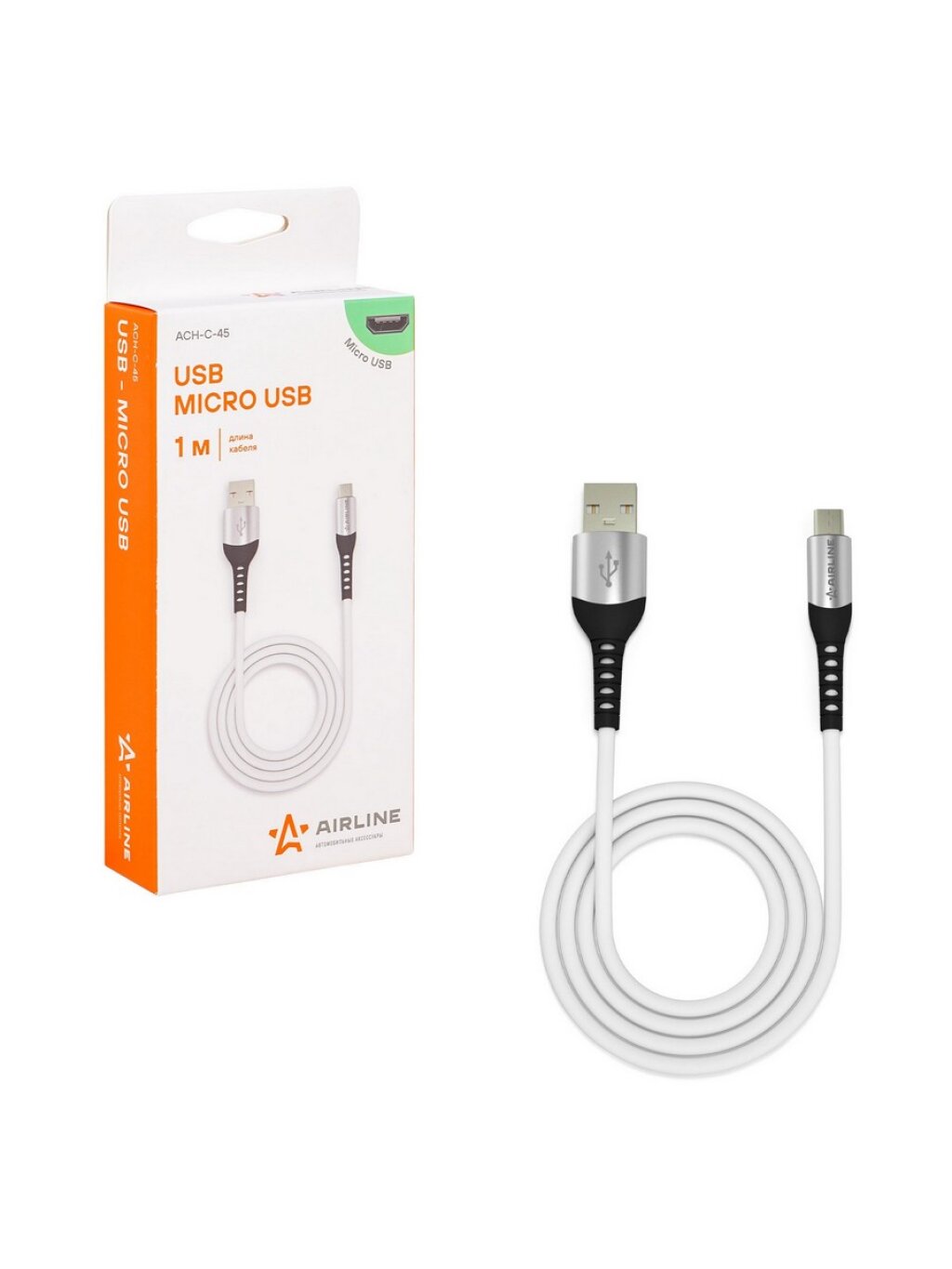 Кабель для телефона "AIRLINE" USB - micro USB 1м