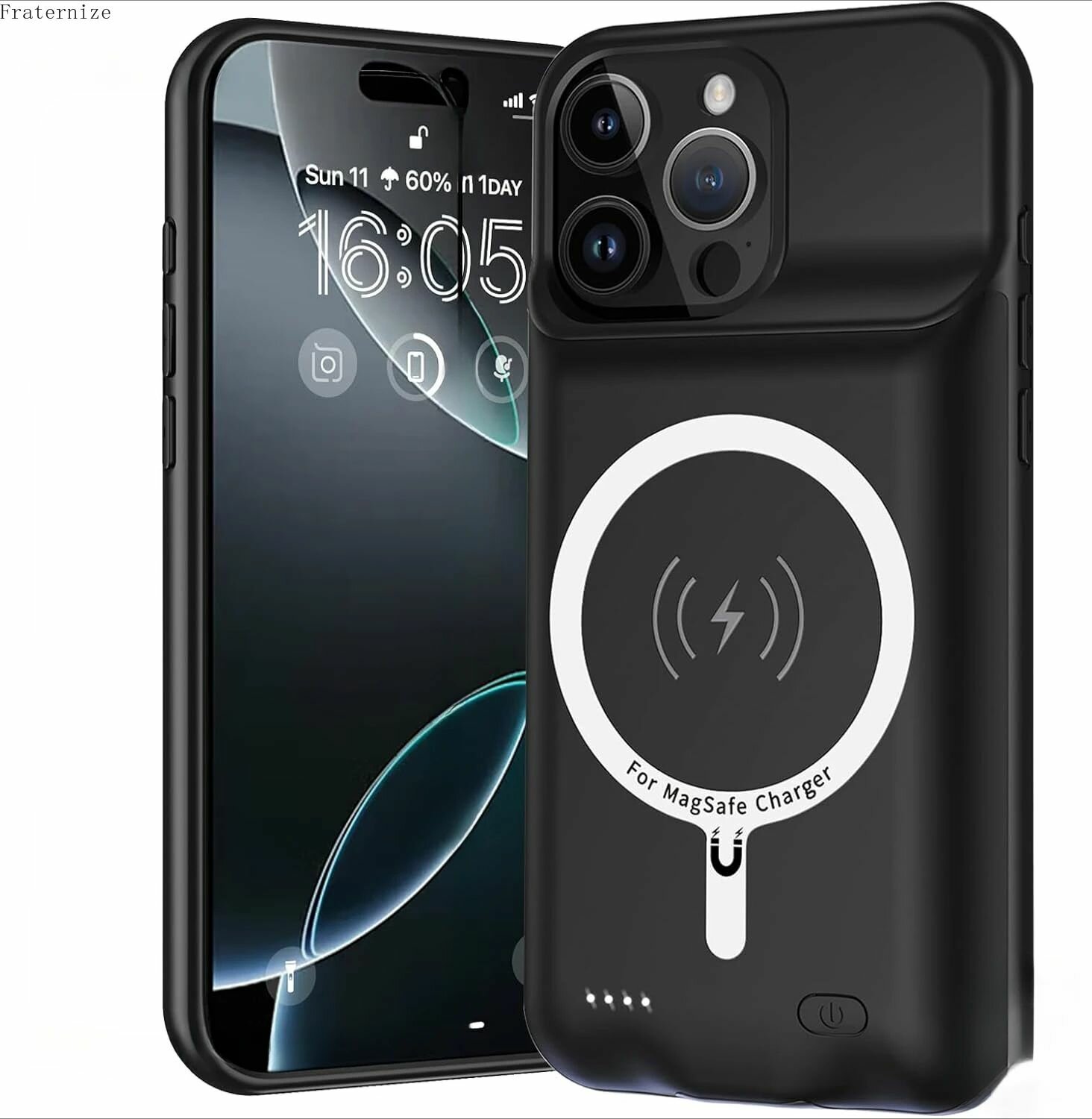 Магнитная беспроводная Чехол-аккумулятор для iPhone 16 Pro Max , Fraternize Внешний аккумулятор 10000 мАч Power bank