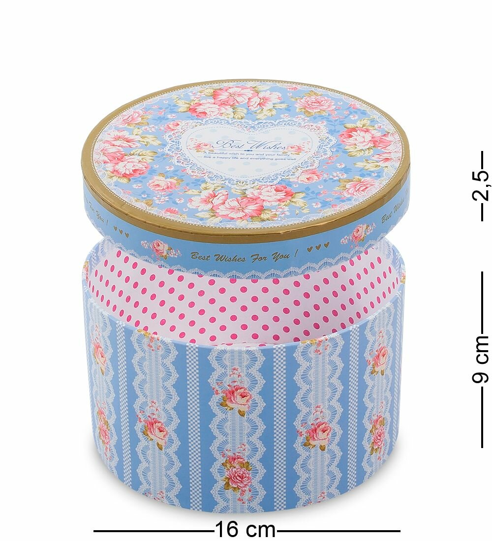 Коробка "С наилучшими пожеланиями" цв. голубой