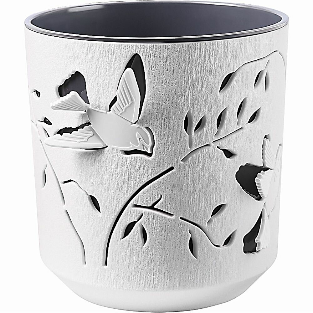 Кашпо ВМС Колибри 2,5 л, белый, антрацит, пластик